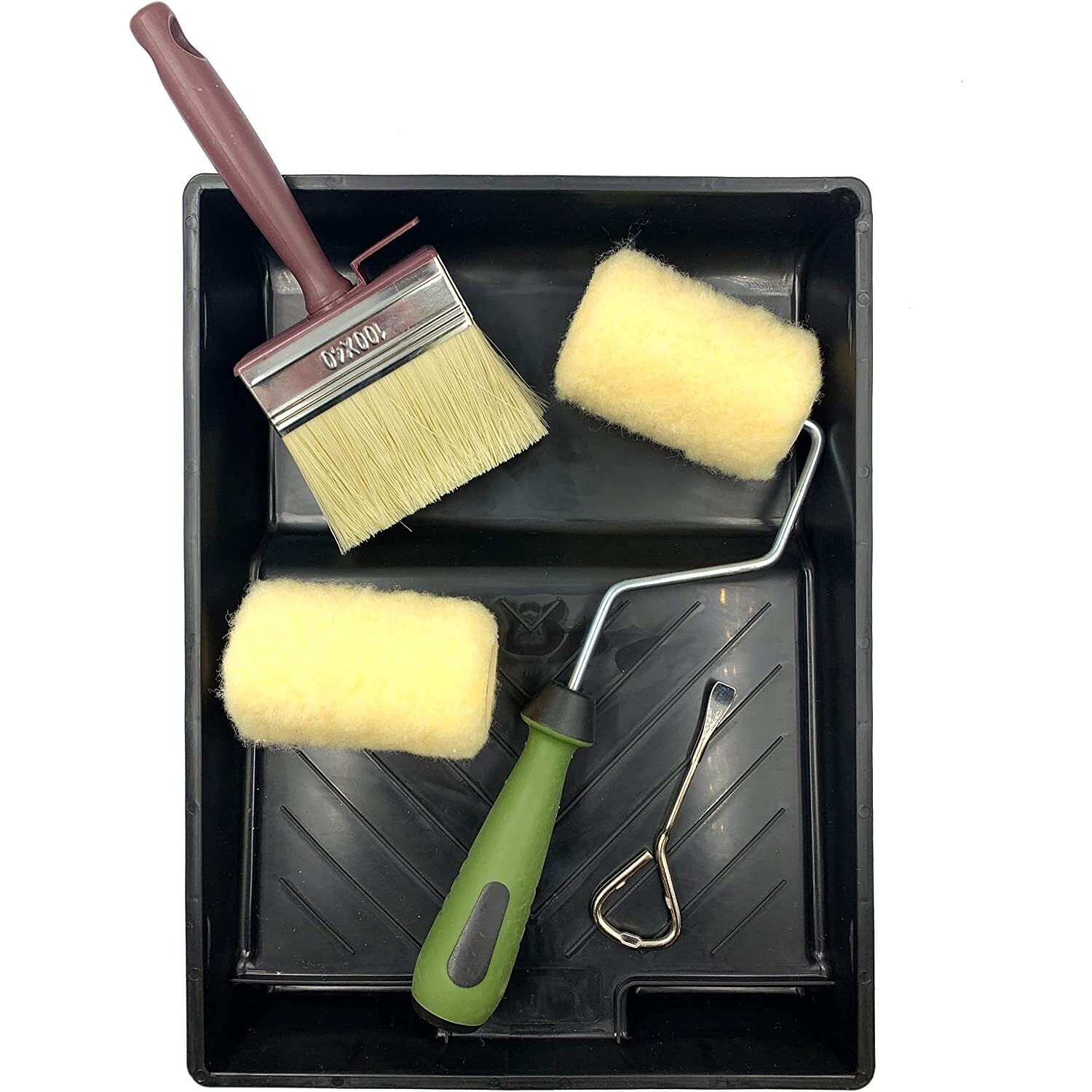 Fence Shed Paint Brush Decking Roller Tray Set Wood Garden Wall Block ...