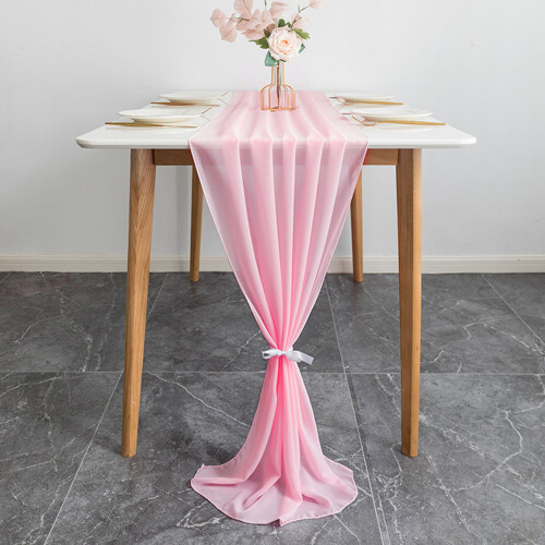 (Baby Pink) Time to Sparkle 10ft 70x300cm Chiffon Table Runner for ...