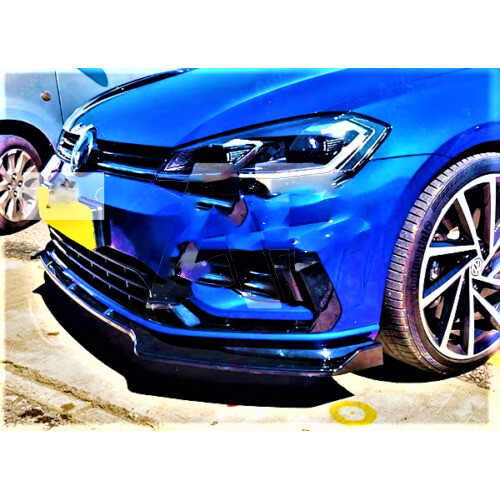 VW Golf MK7 MK7.5 R GTD GTI TSI TDI Front Splitter Spoiler Lip Body Kit ...