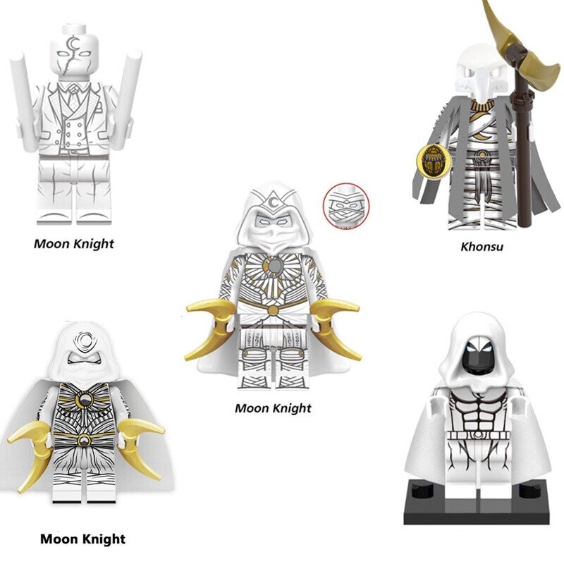 5PCS Moon Knight Minifigure Marc Spector Marvel Super Hero Minifig ...