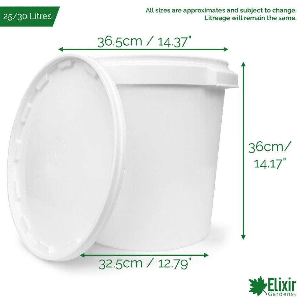 (30L, 5) Plastic Storage Buckets with Lids | 0.5L-30L Litre Container Tubs on OnBuy