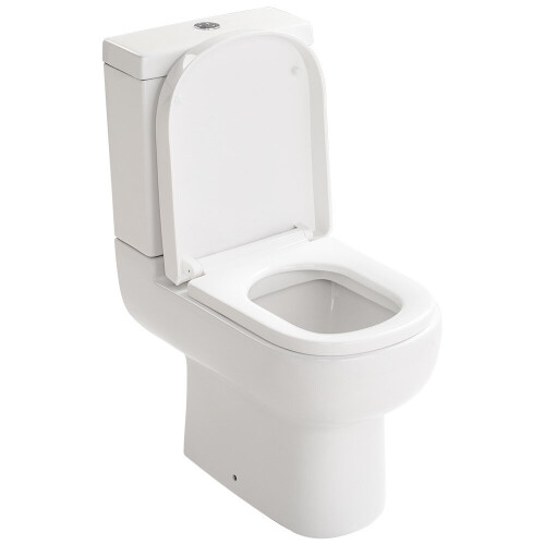 Modern Bathroom Square Toilet Close Coupled WC Soft Close Seat Short ...