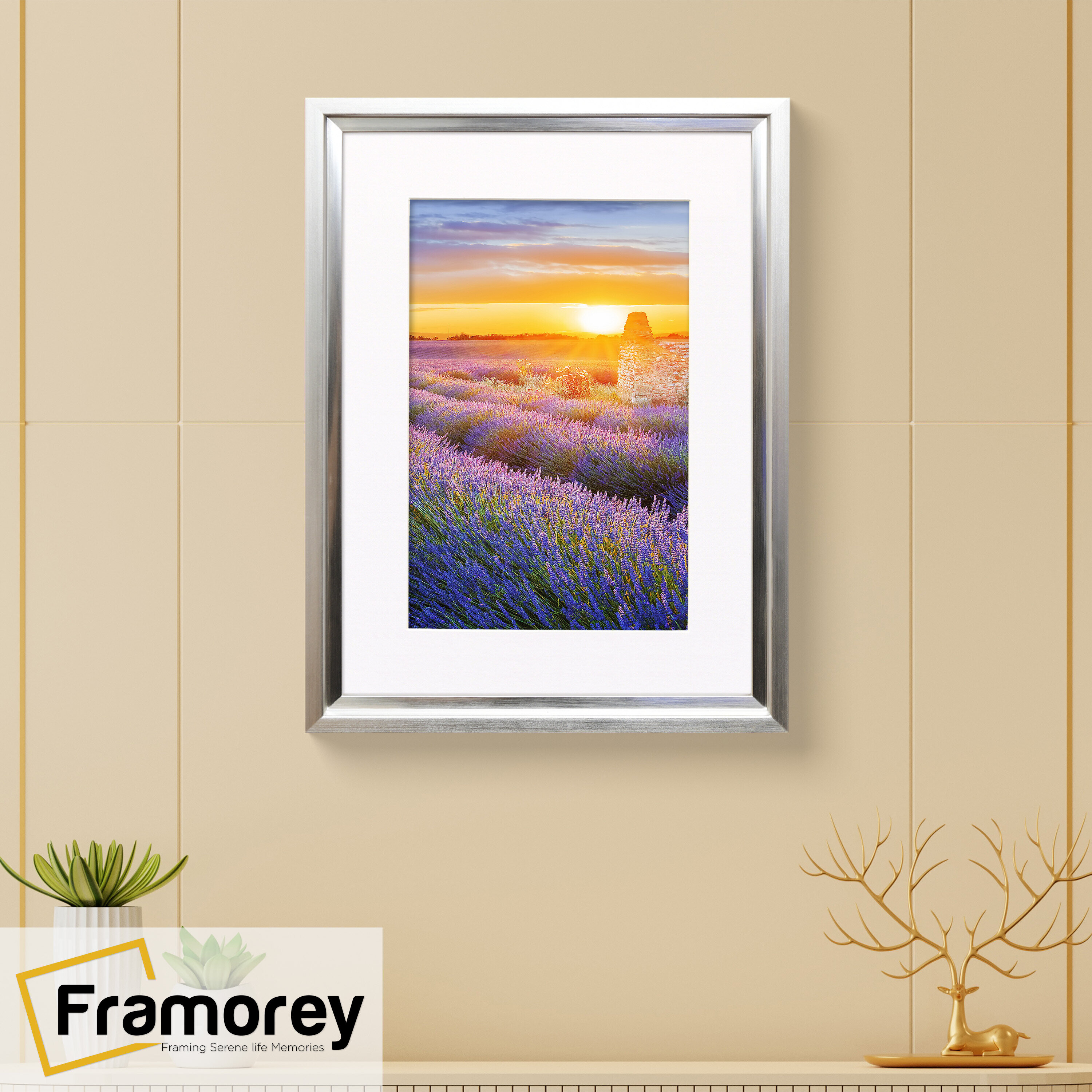 (24x14" Pic (28x18" Frame)) Oslo Style Picture Frames / Silver Photo ...