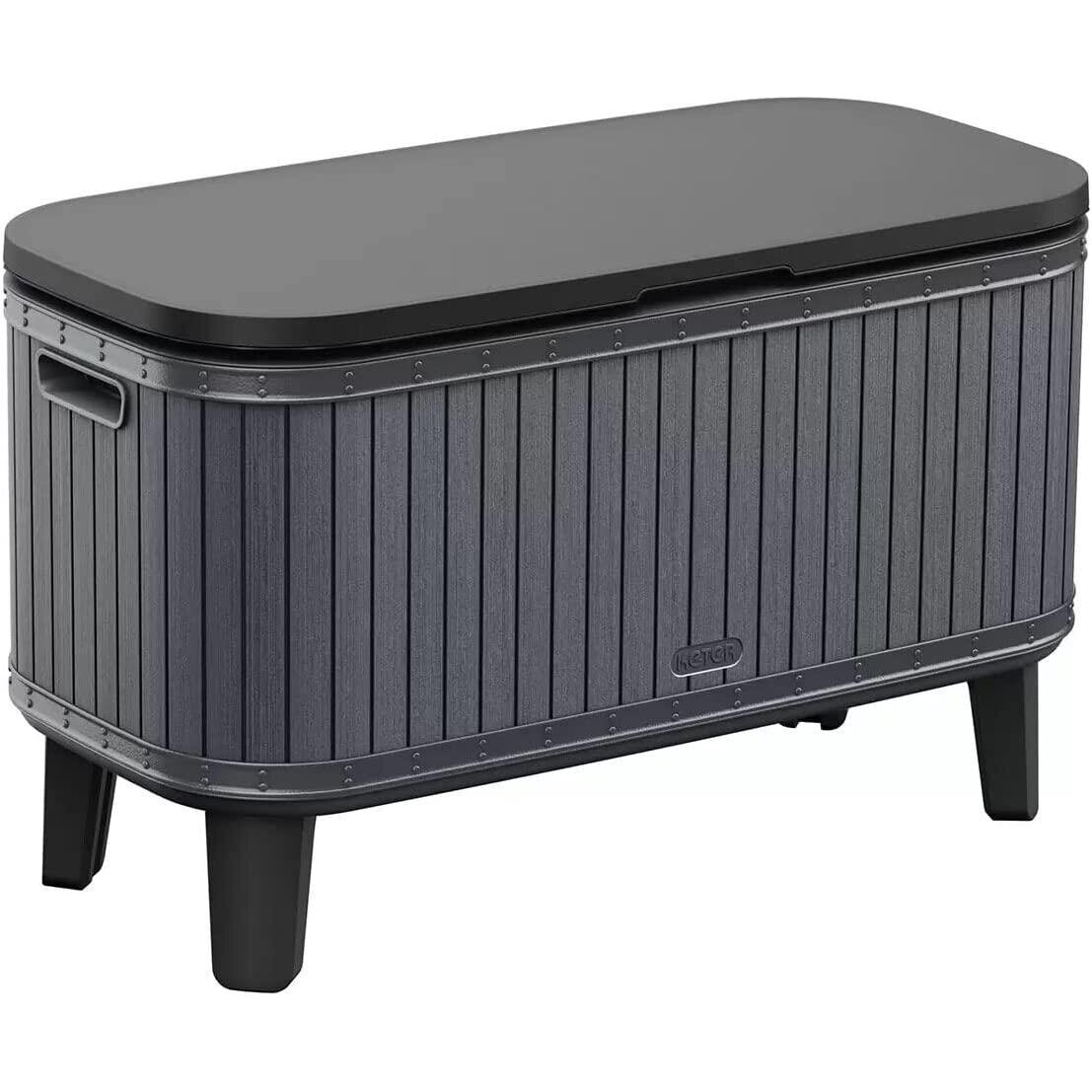 Keter Bevy Bar 56 Liter Cooler with Pop-Up Table Top Bar Cart Serving ...