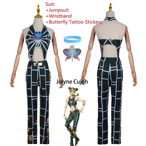 (Jolyne Cujoh, XL) Anime JoJo's Bizarre Adventure Cosplay Jumpsuit ...