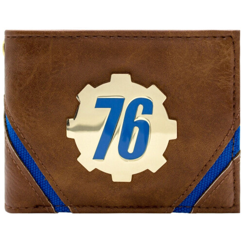 Fallout 76 Gold Vault-Tec Badge Brown ID & Card Bi-Fold Wallet on OnBuy
