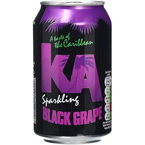 KA Sparkling Black Grape | 24 x 330ml Cans | Based on Original Jamaican ...