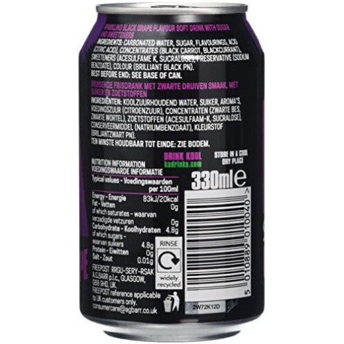 KA Sparkling Black Grape | 24 x 330ml Cans | Based on Original Jamaican ...