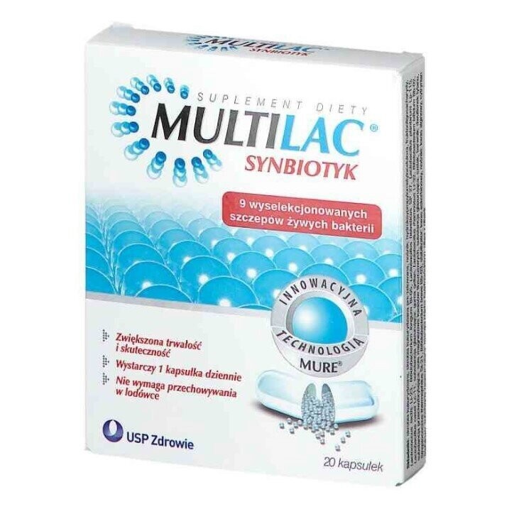 Multilac Synbiotyk Probiotyk 20 Caps 9 Strains Of Probiotic on OnBuy
