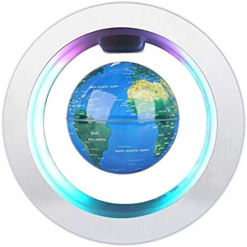 Magnetic Floating Globe, Levitation Rotating World Map with LED Lights ...