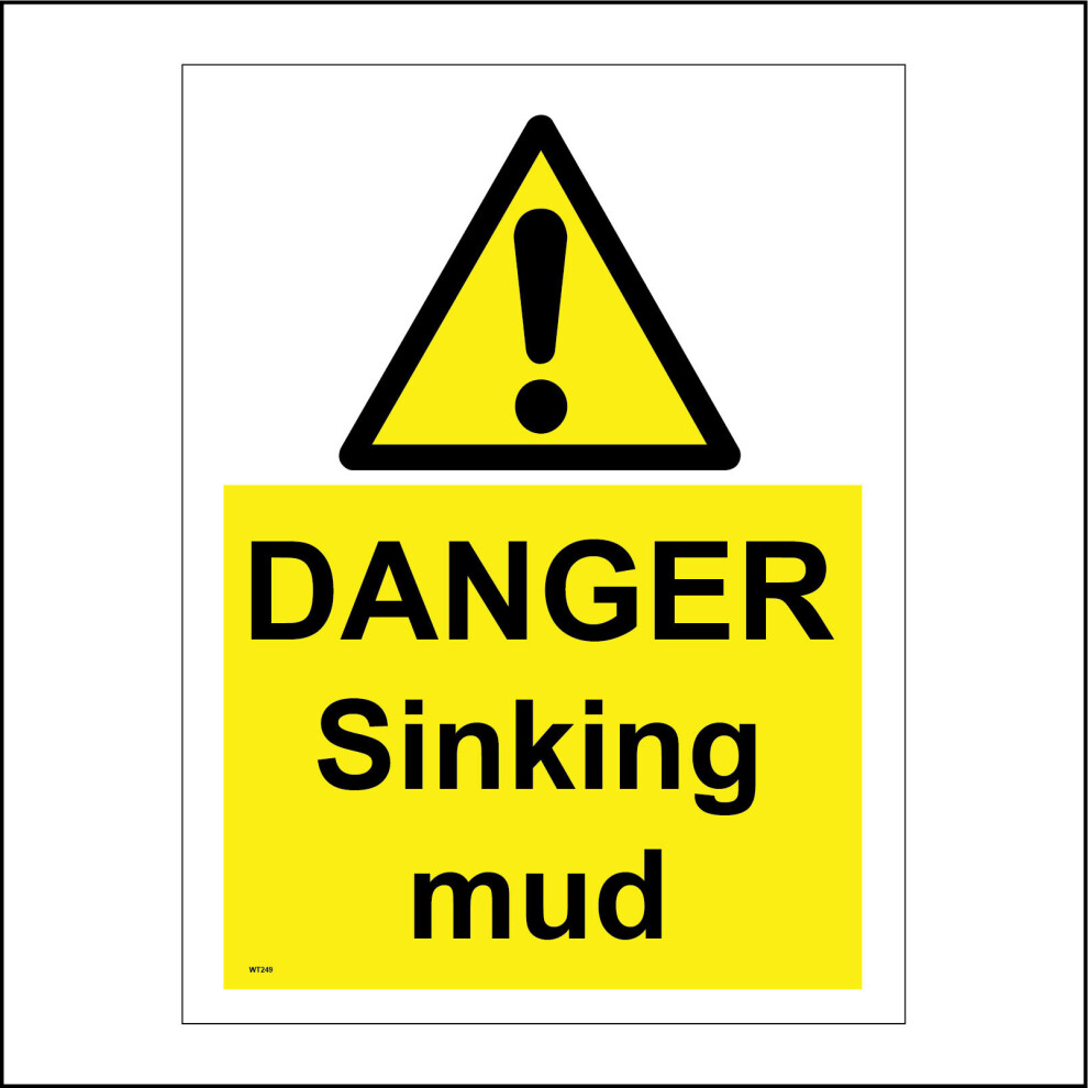 Danger Sinking Mud Hazardous Caution Warning 450mm x 600mm B - Magnetic ...