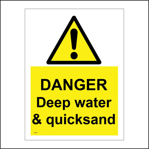 (300 x 400mm - 12 x 16, D - 1mm Pvc Foamex) WT251Danger Deep Water ...