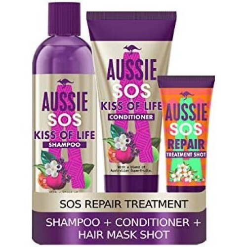 Aussie SOS Shampoo And Conditioner Set + Intense Shot Hair Mask for Dry ...