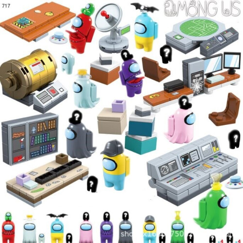 8 in 1 Imposter Among Us Building Block Bricks Puzzle Kids Minifigures ...