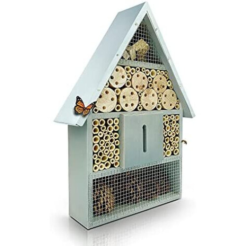 Bug Hotel Bug House Insect House in Grey with metal roof Large 40x28x8 ...