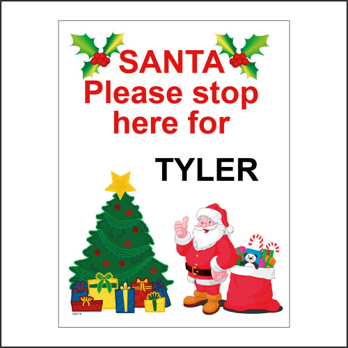 (450 x 600mm - 18 x 24, Magnetic - Vehicle Grade) CM119 Santa Please ...