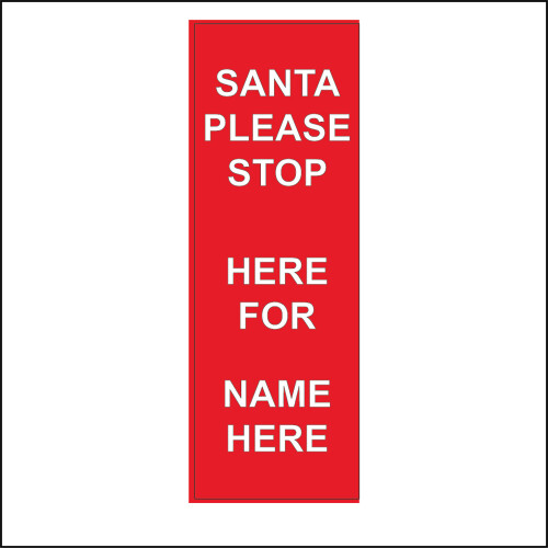 (100 x 300mm - 4 x 12, Sticker / Sav - White Background) CM163 Santa ...