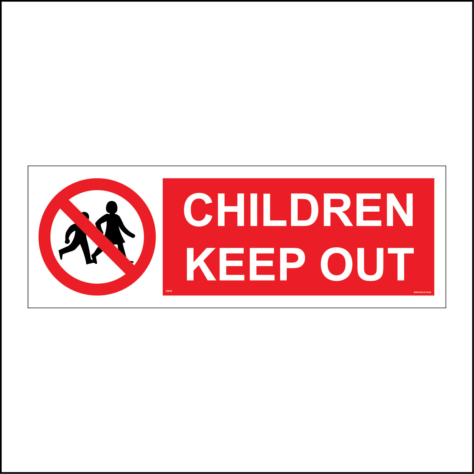 (150 x 50mm - 6 x 2, 1mm Pvc Foamex) CS076 Children Keep Out SIGN ...