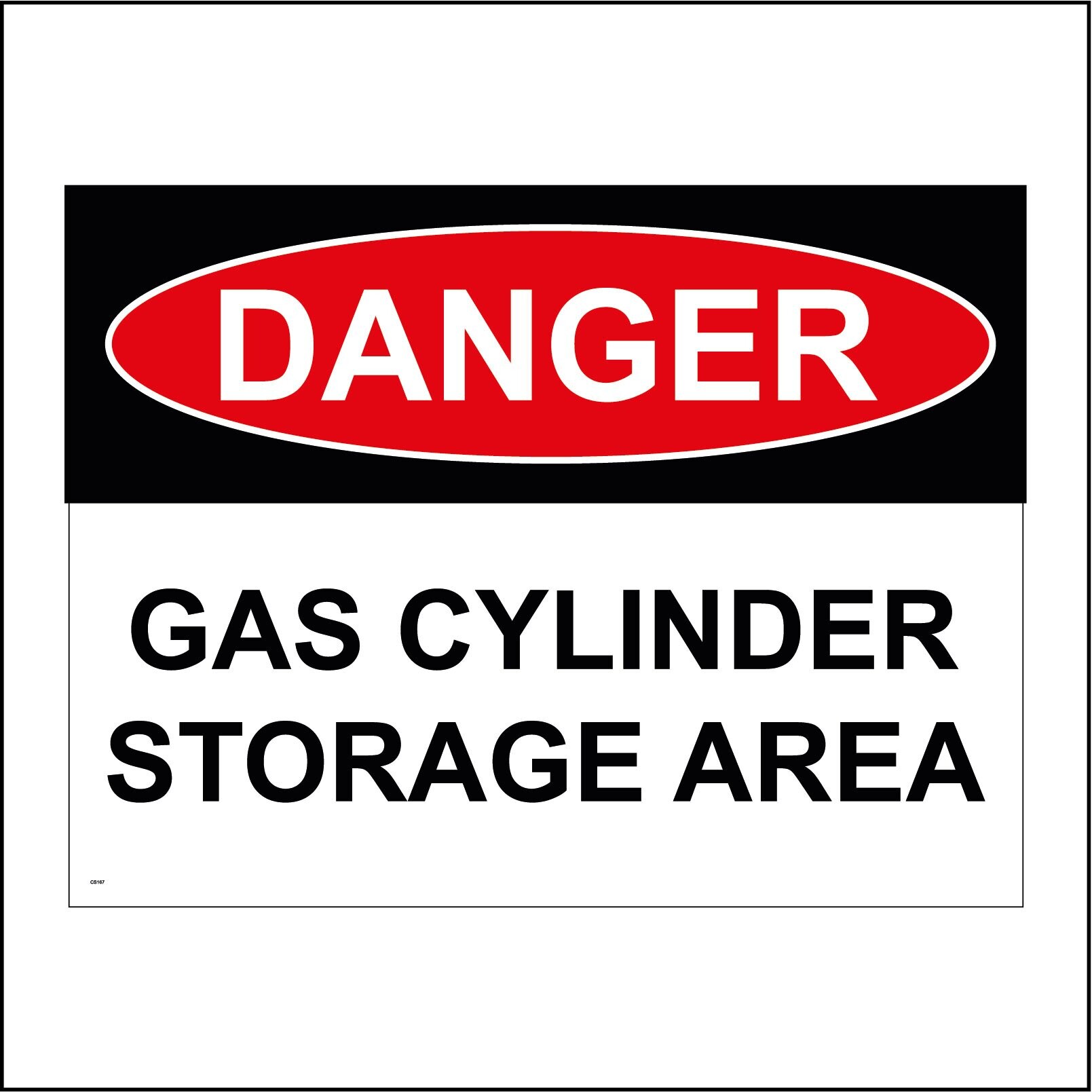 (200 x 150mm - 8 x 6, Dibond / Composite Aluminium) CS167 Danger Gas ...