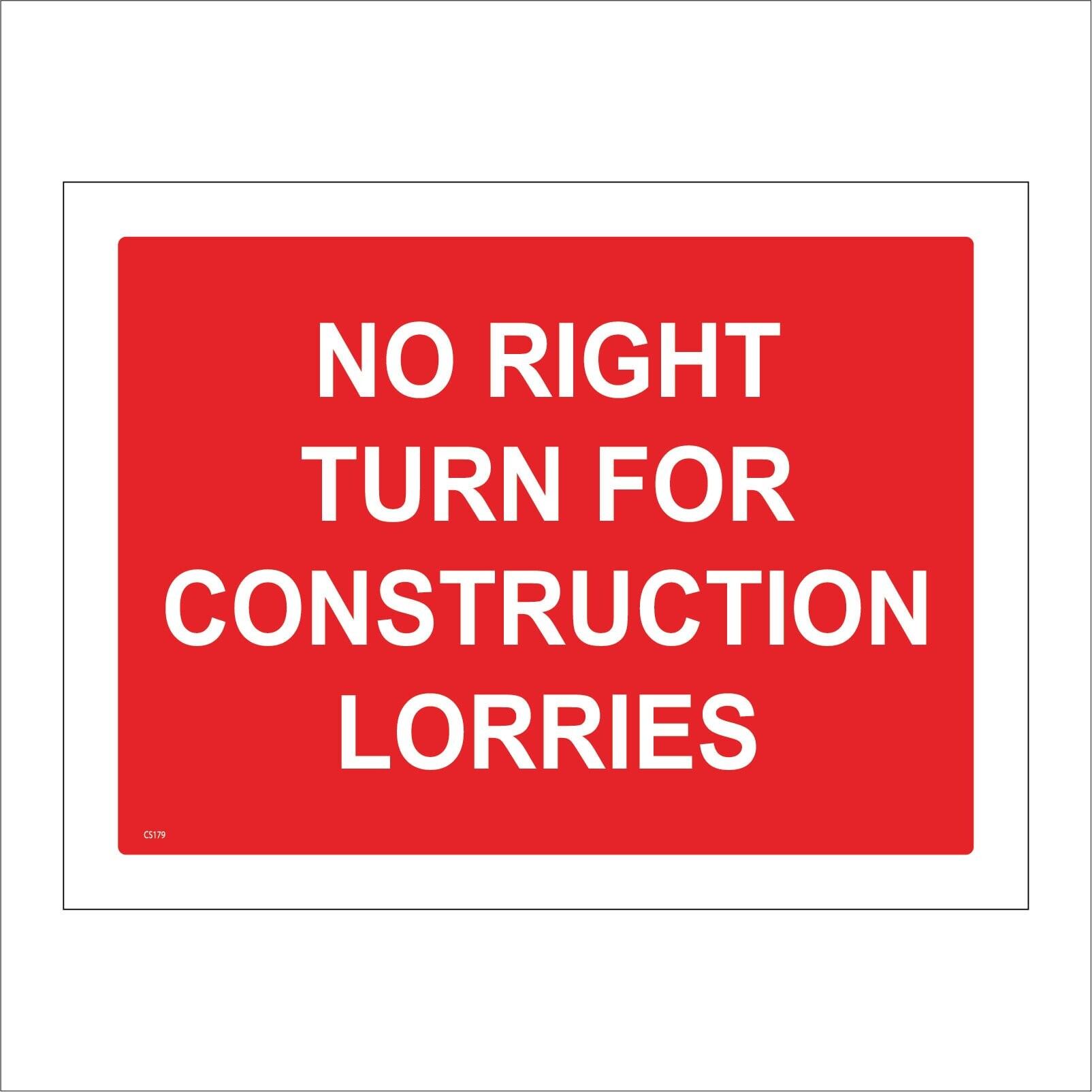 (200 x 150mm - 8 x 6, 1mm Pvc Foamex) CS179 NoÂ Right Turn For ...