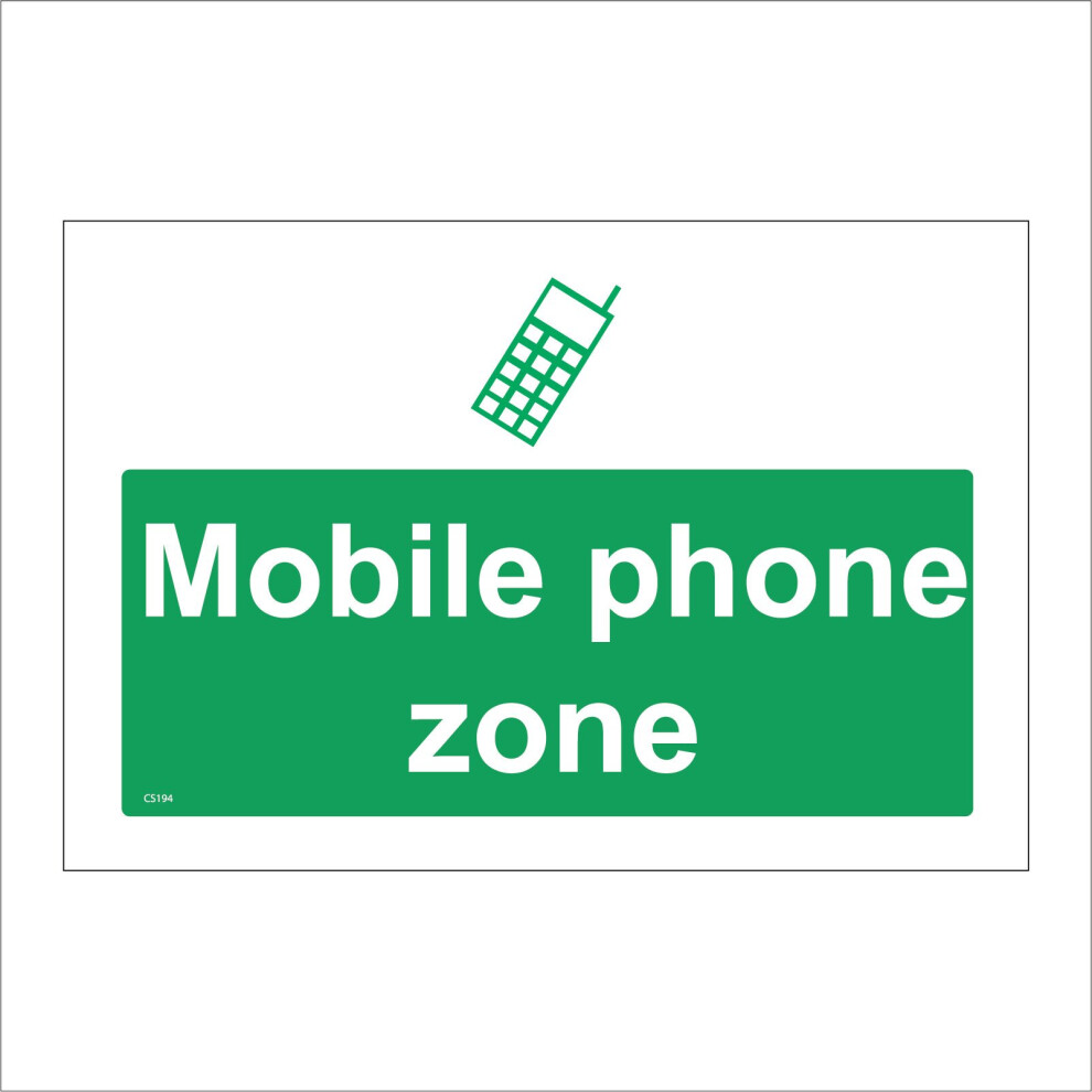 (600 x 400mm - 24 x 16, 1mm Pvc Foamex) CS194 Mobile Phone Zone SIGN ...
