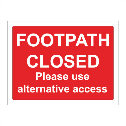 (300 x 200mm - 12 x 8, Magnetic - Vehicle Grade) CS197 Footpath Closed ...