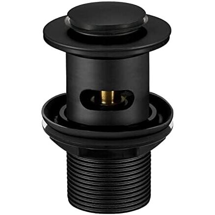 Wasserrhythm Basin Waste Black Pop up Click Clack Plug Slotted Waste ...