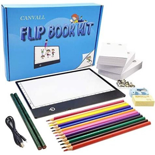 Canvall Flipbook Set for Drawing and Tracing Animation, Include: LED ...
