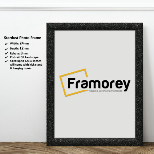 (20x8 Inch) Black Glitter Sparkle Picture Frame / Photo Frames ...