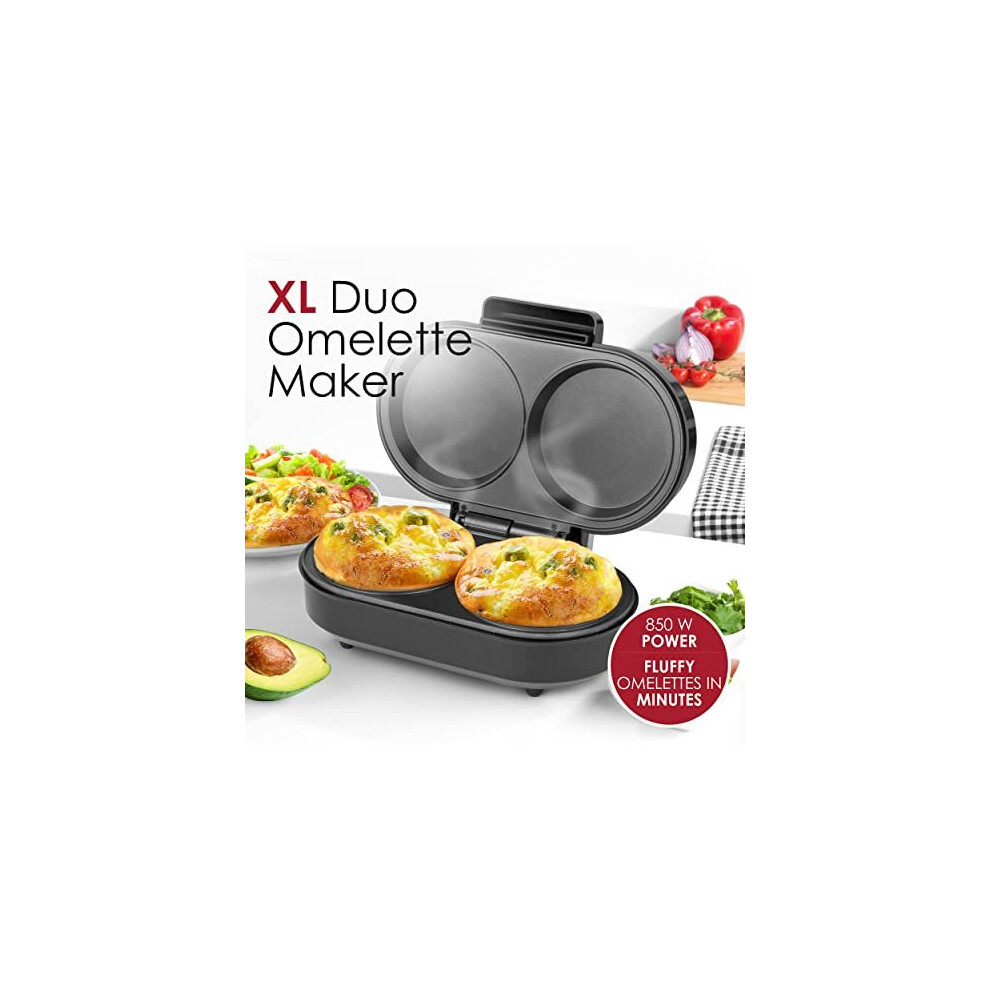 Salter EK4213S Extra Large Double Non-Stick Omelette Maker, 850W Duo ...