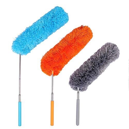 Feather Duster, Microfiber Duster with Extendable Pole Bendable Static ...