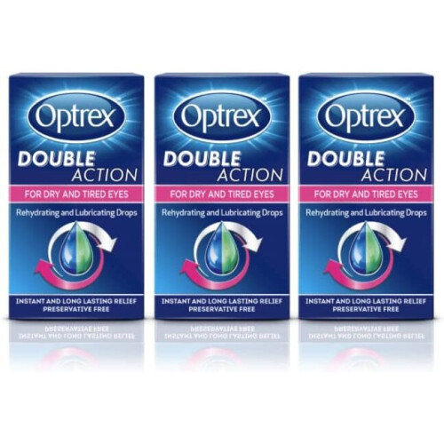 Optrex Double Action Eye Drops for Dry and Tired Eyes 3 x 10ml on OnBuy