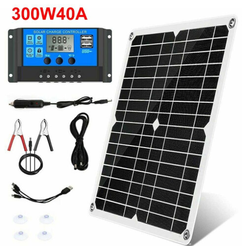 300W Solar Panel Kit 12V Solar Battery Charger on OnBuy