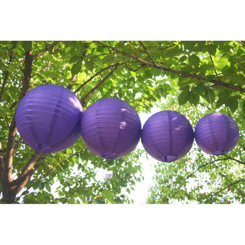 Purple Tissue Paper 5 Pack Round Tissue Paper Lanterns - 8 Inch (20cm ...