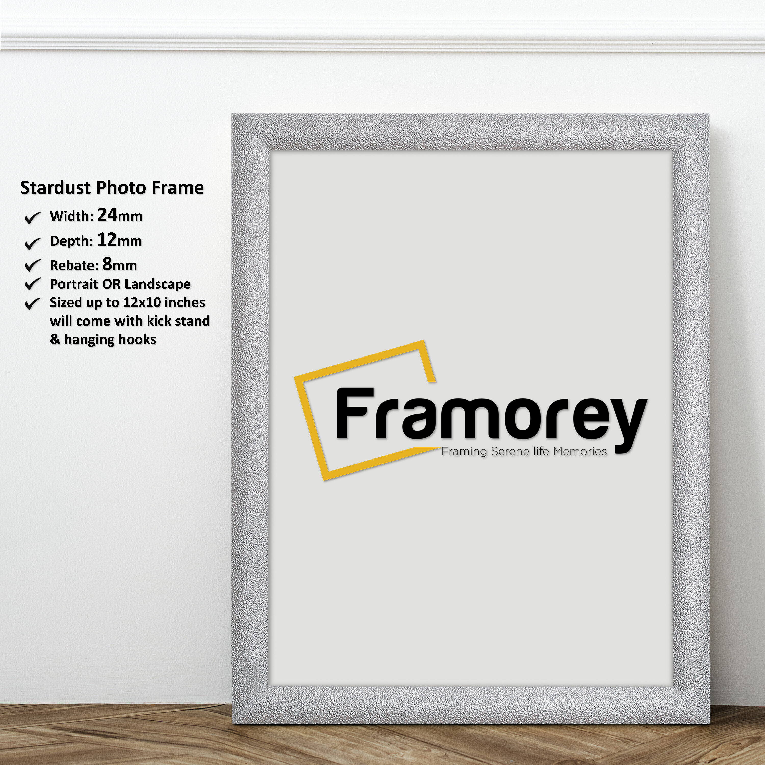 (40x60 CM) Silver Glitter Sparkle Picture Frame / Photo Frames ...