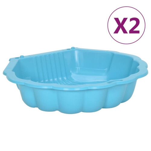 (blue) vidaXL 2x Sandpits Plastic Outdoor Paddling Pool Sandbox Ball ...