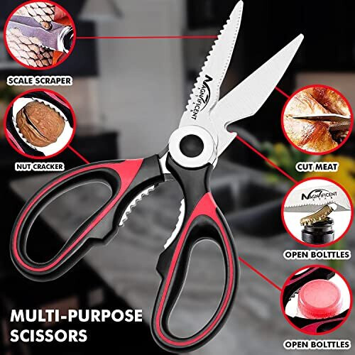 Magnificent Sharp Kitchen Scissors, Heavy Duty Scissors for Kitchen Use ...