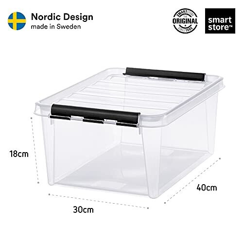 Smartstore 14l Clear Plastic Storage Boxes With Lid 4 Pack Reinforced