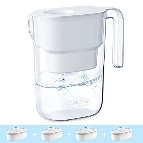 Waterdrop Water Filter Jug with 490 Days Filter, Multi-Stage Filtration ...