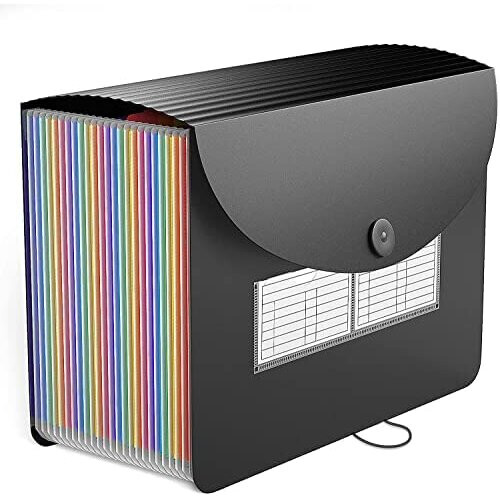 Expanding File Folder/Accordian File Organiser,24-Pocket Portable/Desk ...
