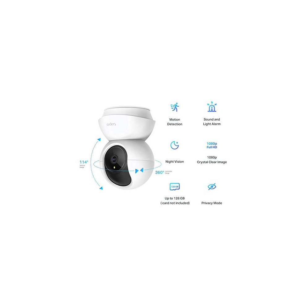 TP-Link Tapo Pan/Tilt Smart Security Camera, Indoor CCTV, 360 ...