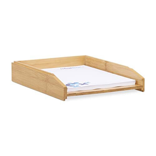 Relaxdays Document Filing Tray, Stackable, DIN A4 Letter Rack, Office ...