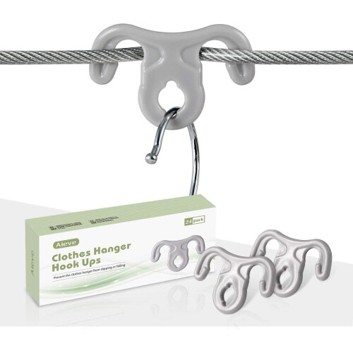 Washing Line Hanger Hooks, 24 Pack, Clothes Line Outdoor Retractable ...
