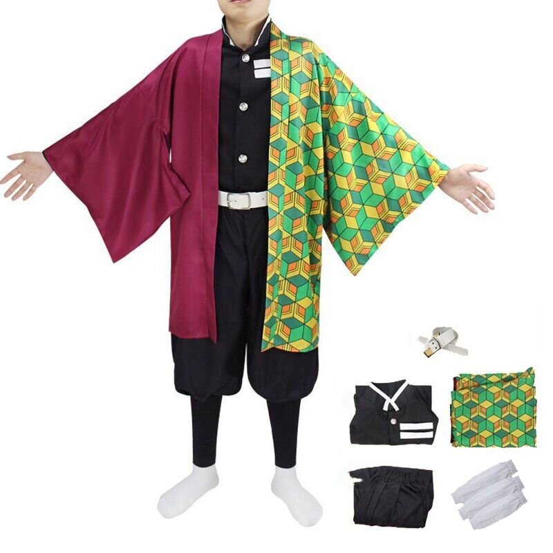 (Tomioka Giyuu Costume, M) Kimetsu No Demon Slayer Yaiba Kamado Nezuko ...