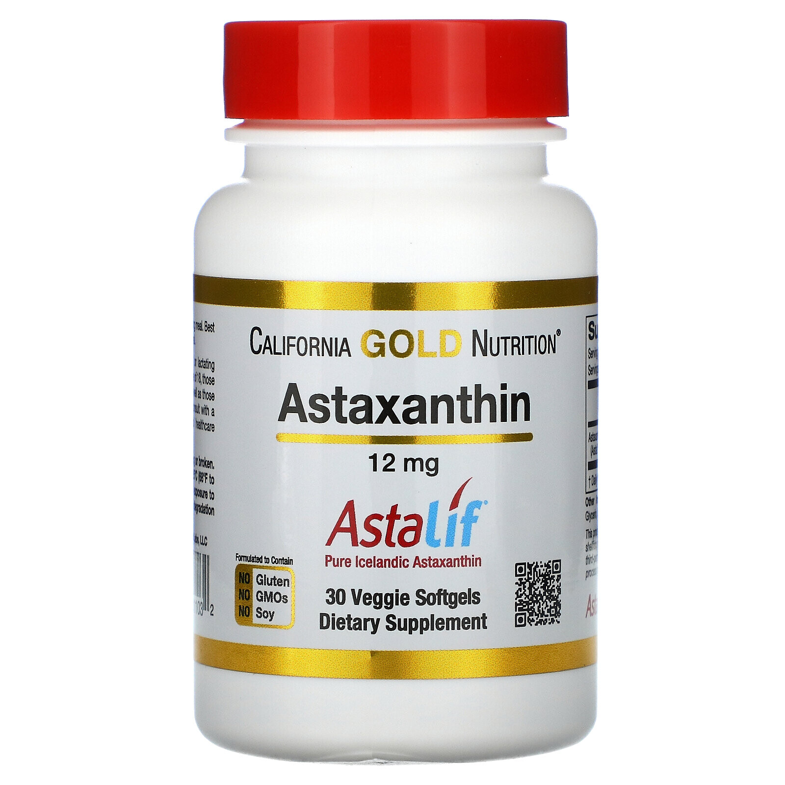 California Gold Nutrition, Astaxanthine, Astalif Pur Islandais, 12 mg ...