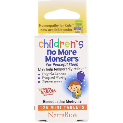NatraBio, Children's No More Monsters, Yummy Banana Natural Flavor, 125 Mini Tablets on OnBuy