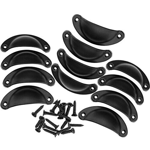 Micro Trader 12 X Drawer Half Moon Shell Pull Handles Retro Kitchen ...