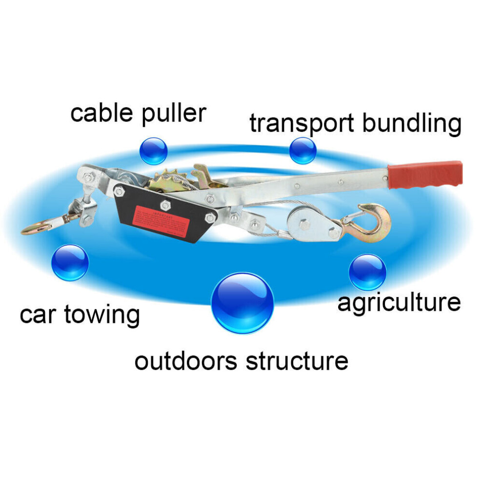 2 Ton Cable Puller Hand Winch Fencing Turfer For Car Boat Trailer on OnBuy