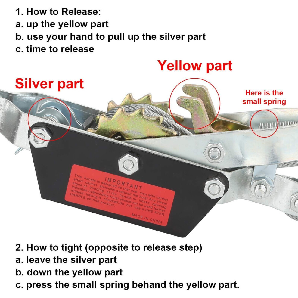 2 Ton Cable Puller Hand Winch Fencing Turfer For Car Boat Trailer on OnBuy