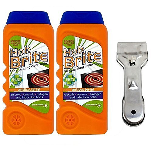 Hob Brite Genuine Oven Cooker Ceramic Cream Cleaner 300ml & Scraper Kit ...
